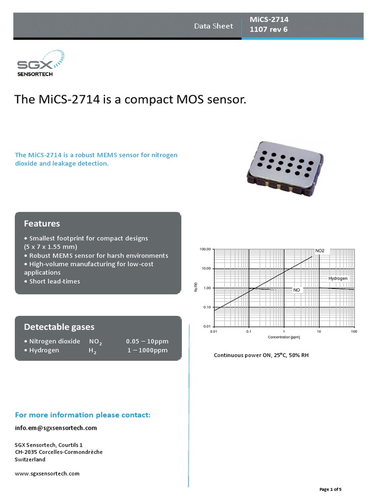 1107 Datasheet MiCS 2714 | PDF | Resistor | Sensor