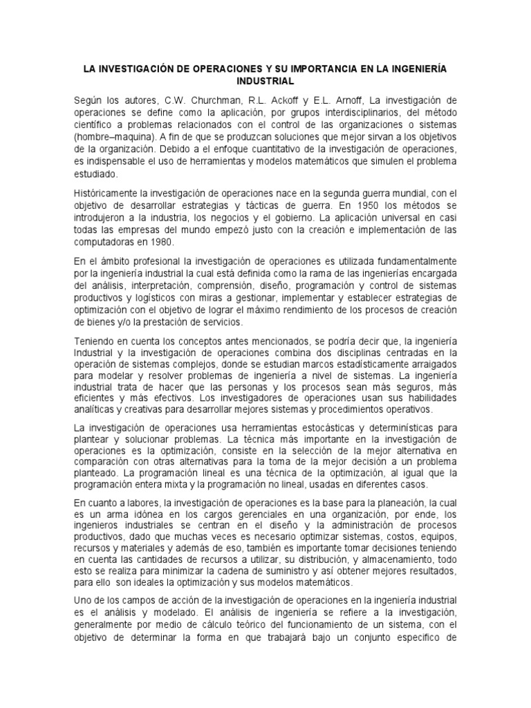 Operational Research in Industrial Engineering | PDF | Ingeniería ...