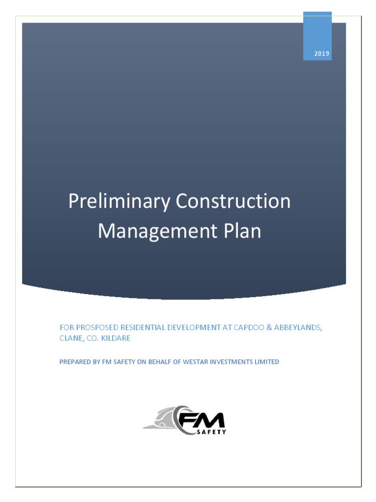 Preliminary Construction Management Plan | PDF | Occupational Safety ...
