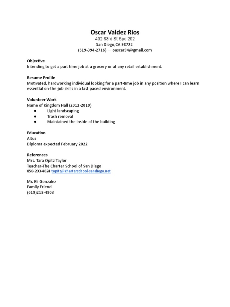 Ready - Lesson 7 - Resume Template | PDF
