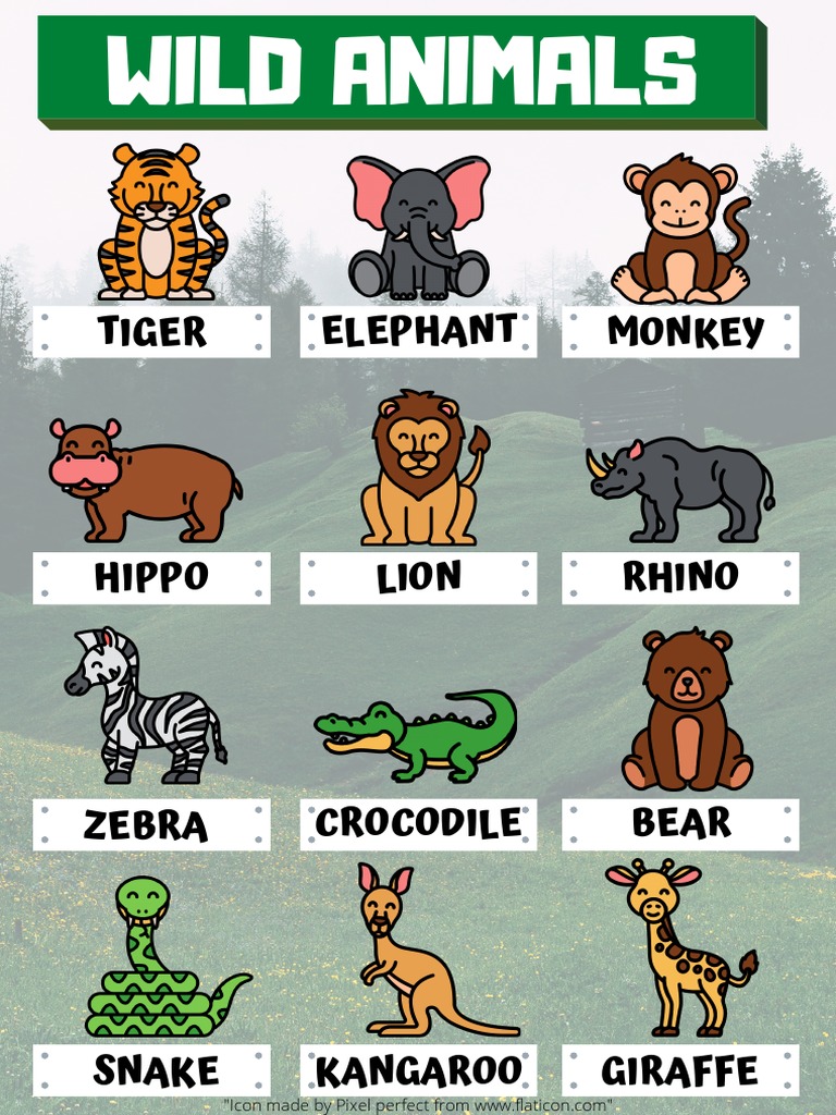 Tiger Monkey Elephant: Wild Animals | PDF | Organisms