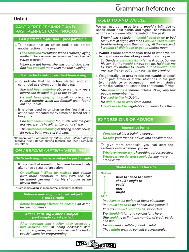 Grammar Reference B2.4 | PDF | Linguistics | Grammar