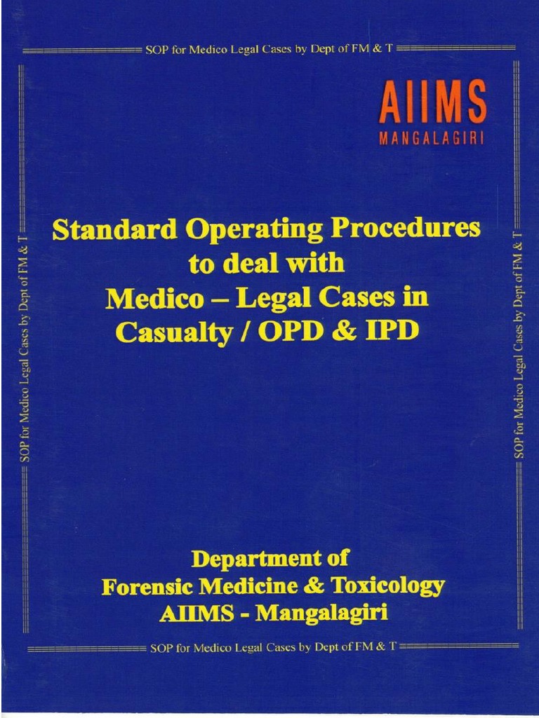 SOP Medico Legal Cases in Casualty OPD IPD | PDF