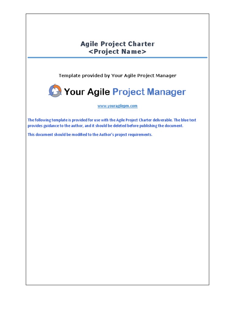 Agile Project Charter | PDF | Agile Software Development | Software ...