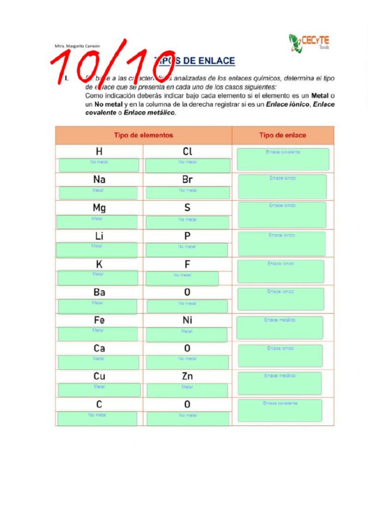 Enlaces Quimicos Liveworksheets Quimica 1 BGU B | PDF