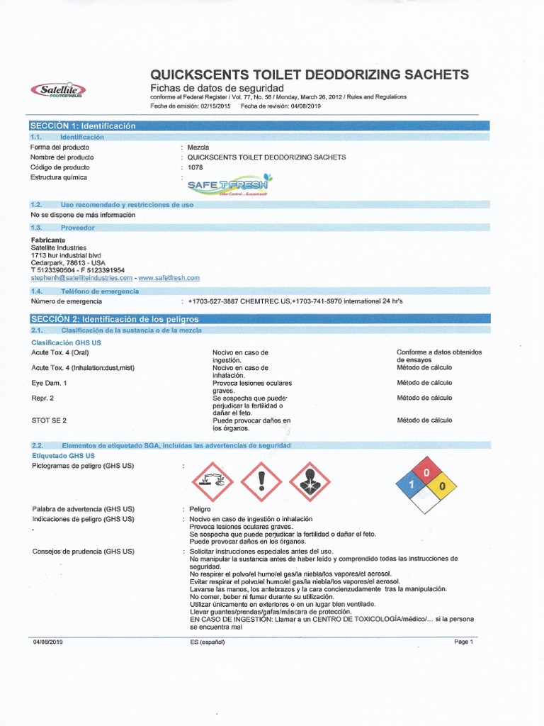 MSDS QS Reg | PDF