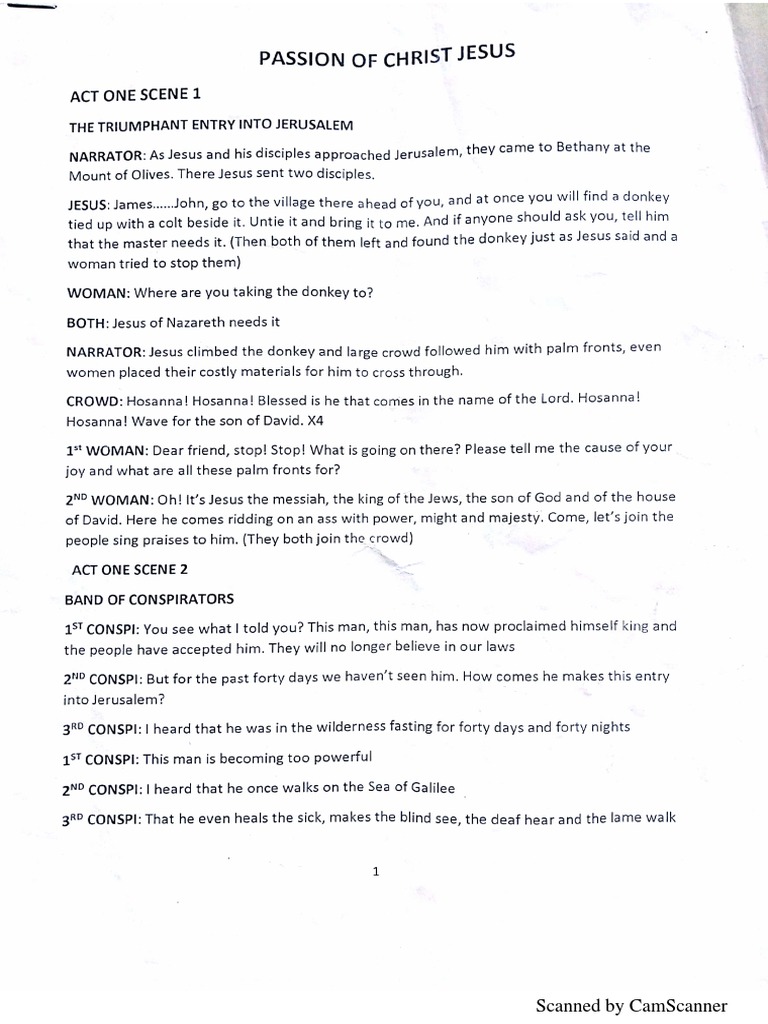 Passion Play Script | PDF