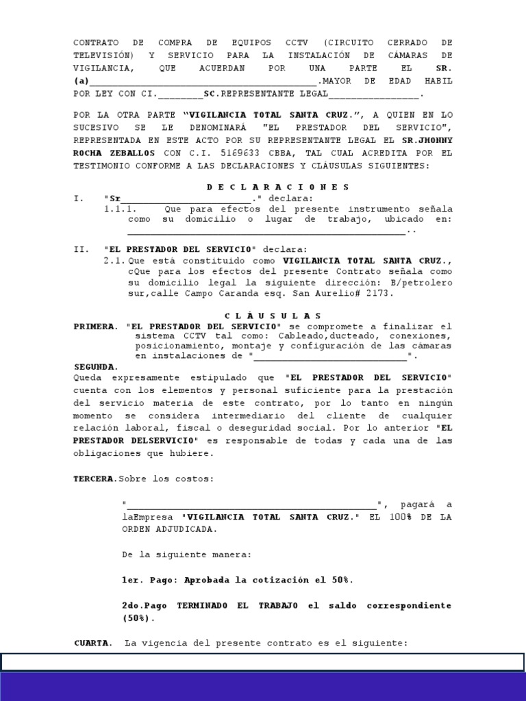 Contrato CCTV 40 cámaras | PDF | Circuito cerrado de televisión