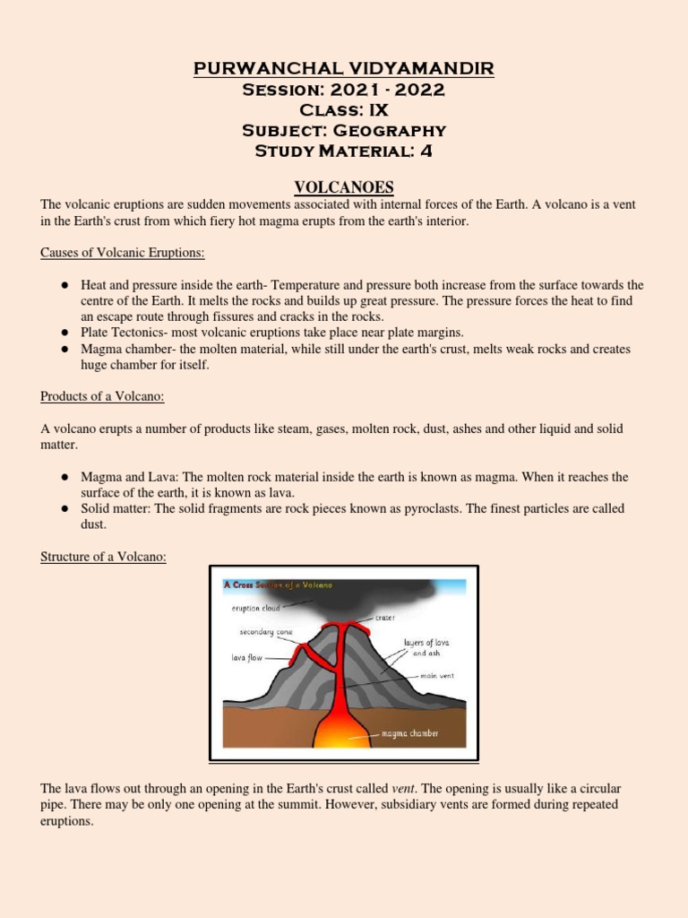 Worksheet 04 | PDF | Volcano | Types Of Volcanic Eruptions