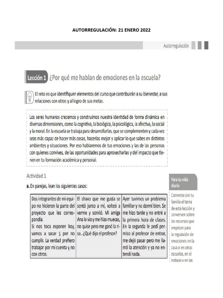 21 Ene Autorregulación | PDF