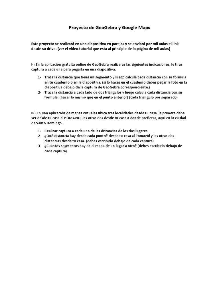 Proyecto de GeoGebra y Google Maps 1 | PDF
