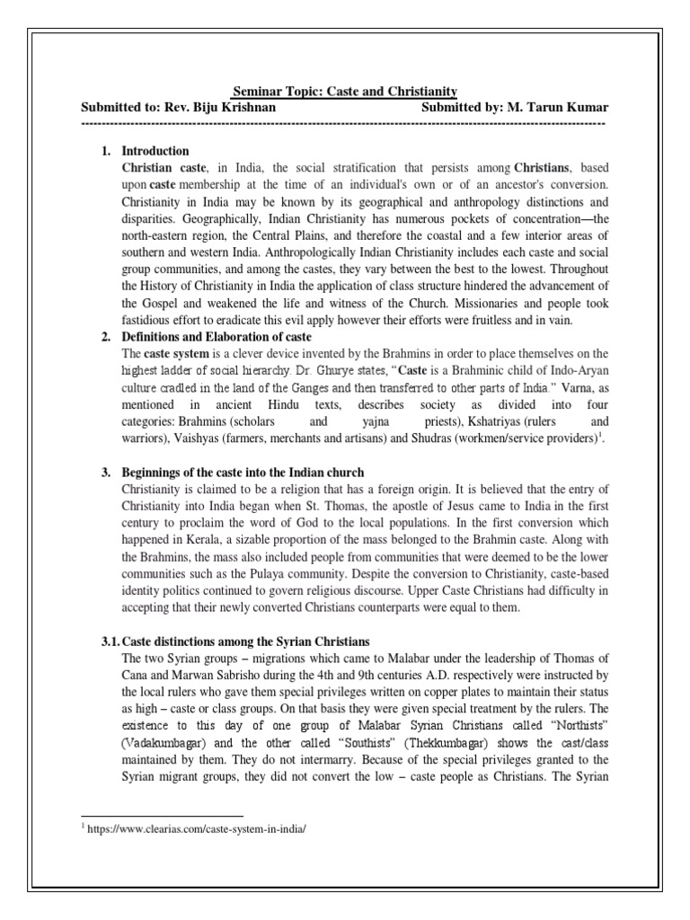 Caste and Christianity Seminar | PDF | Caste | Dalit