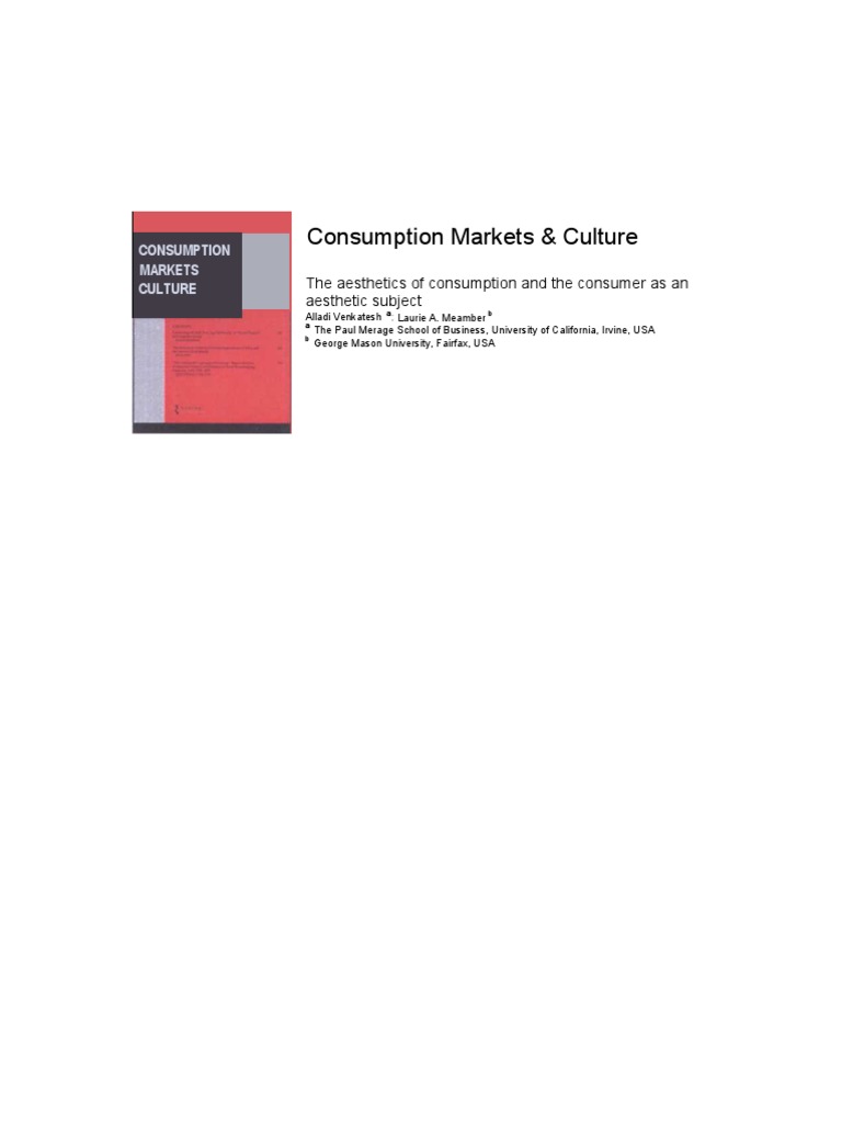 Aesthetic Consumption and Identity | PDF | Aesthetics | Consumerism