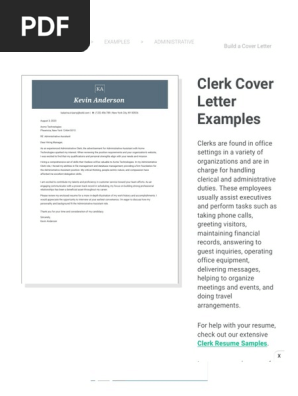 Clerical Cover Letters