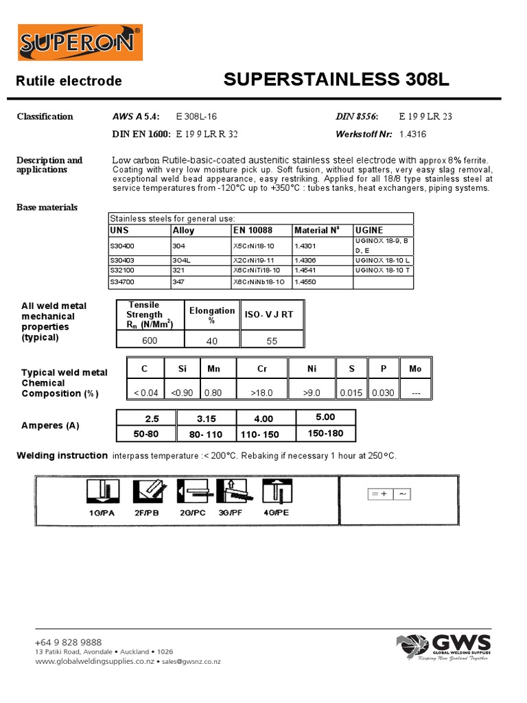 No-05 Superstainless 308L | PDF | Stainless Steel | Steel