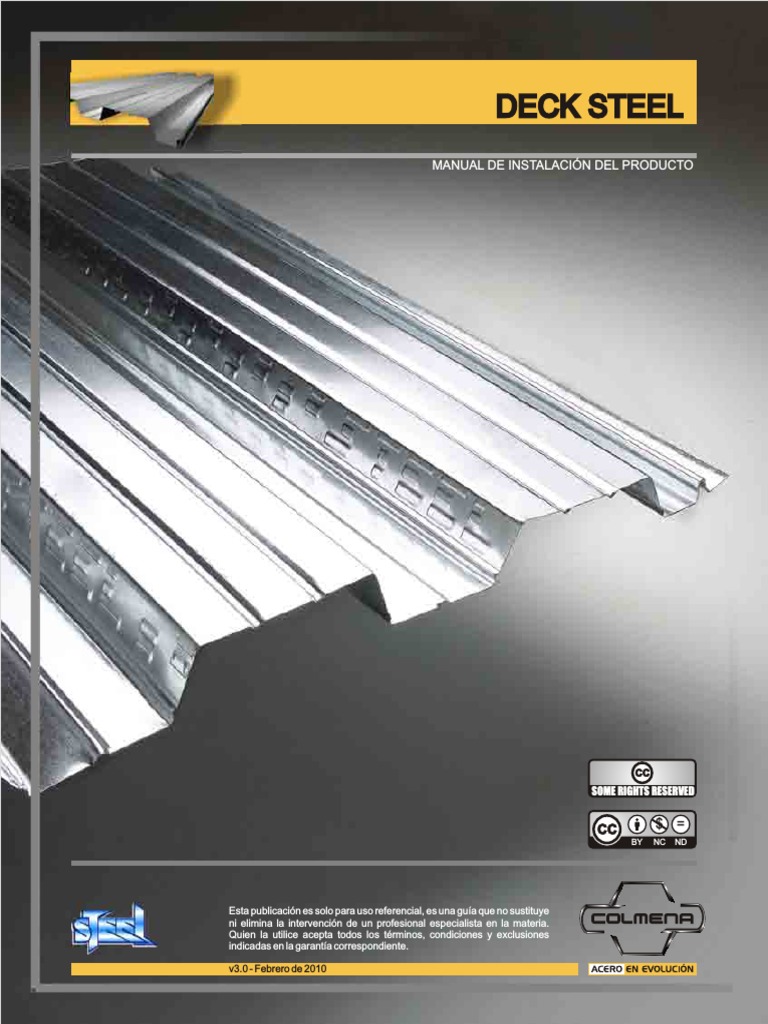 Losa Colaborante MANUAL DECK STEEL COMPLETO | PDF | Hormigón | Acero