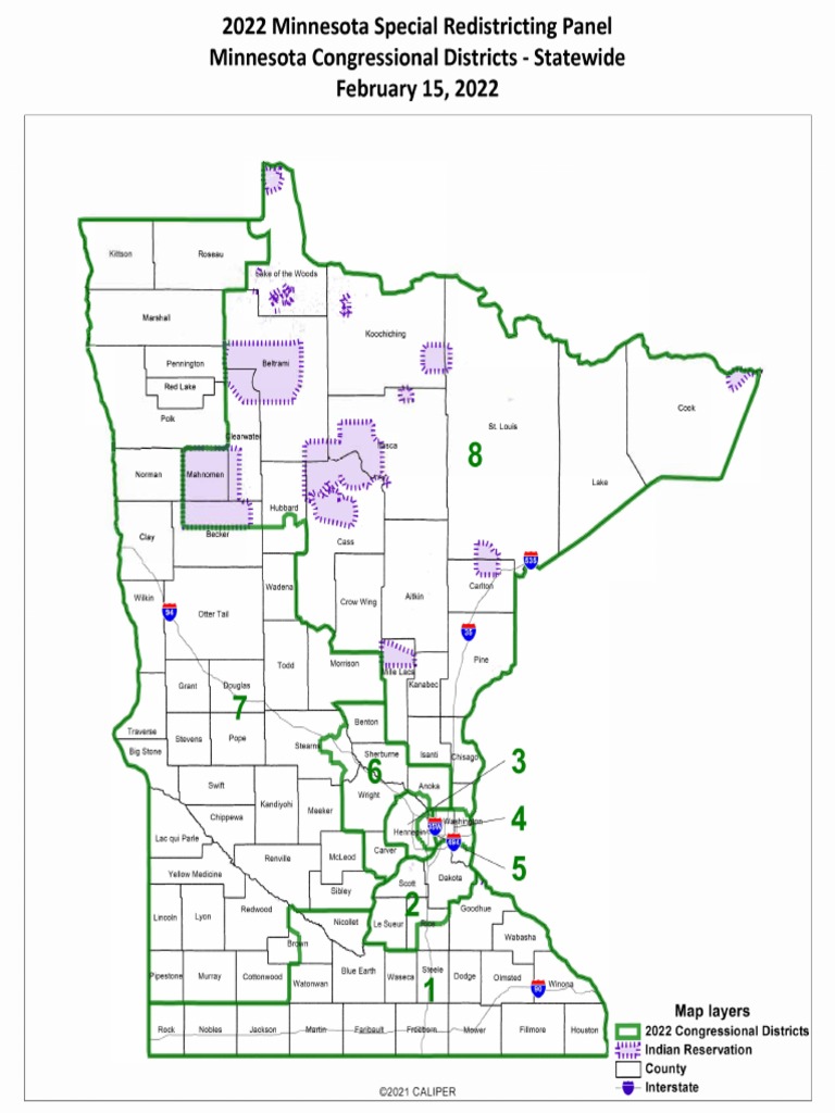 Minnesota Congressional Districts Map 2022 | PDF