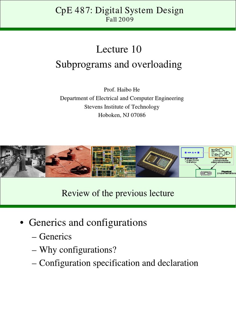 Subprograms and Overloading: Cpe 487: Digital System Design | Download Free PDF | Subroutine ...