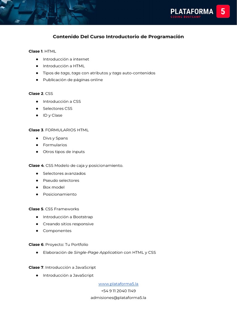 Programa Completo - Curso Introductorio | PDF | Script Java | Ingeniería Informática