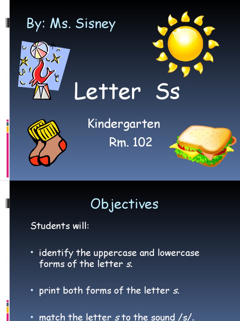 Kindergarten Letter S Lesson Plan | PDF