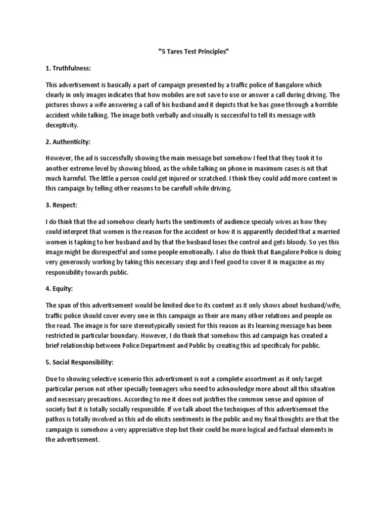 Tares Test - WPS Office | PDF | Advertising | Reason