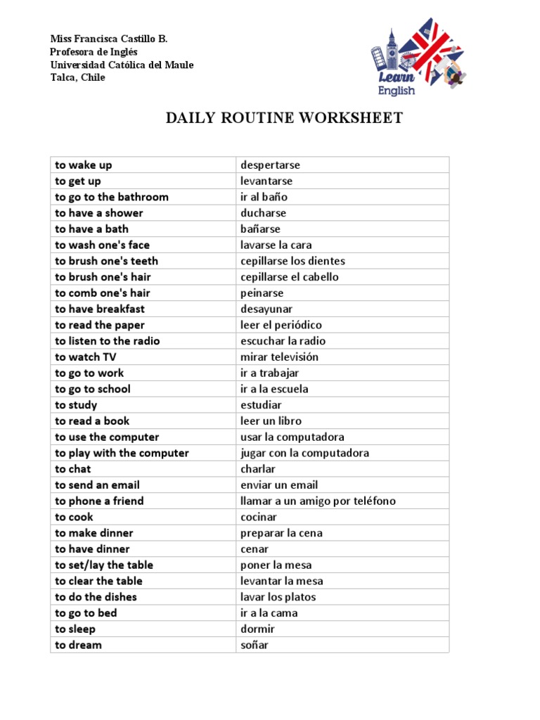 Emma's Daily Routine (35 characters | PDF | Lunch | Food And Drink