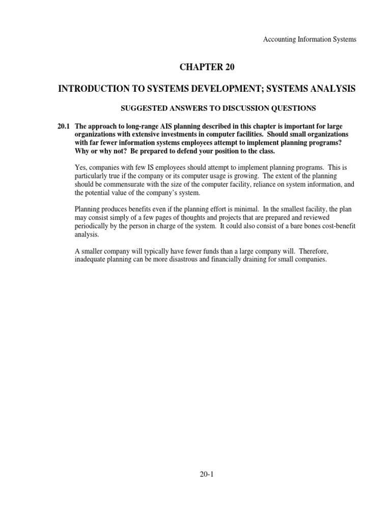 AIS Book Chapter 20 Answer | PDF | Employment | Inventory