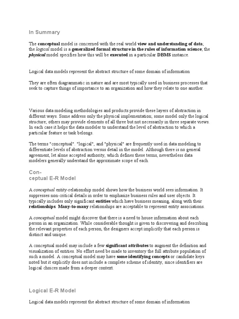 Logical Physical Conceptual Datamodel | PDF | Conceptual Model | Data Model Logical Physical Conceptual Datamodel | PDF | Conceptual Model | Data Model