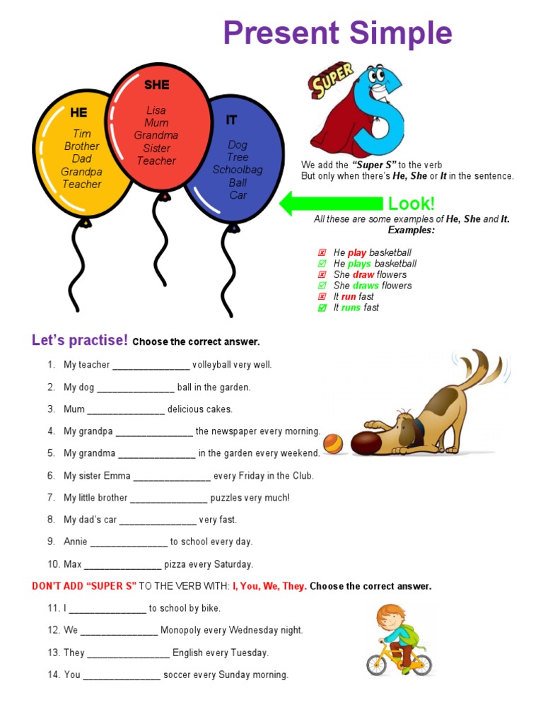 Present Simple Practice Worksheet | PDF