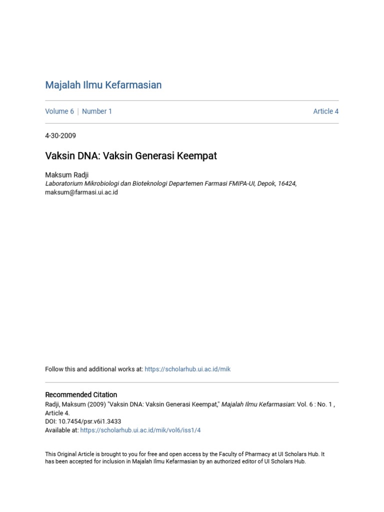 Vaksin DNA: Inovasi Vaksin Modern | PDF | Pengembangan Diri | Kesehatan ...