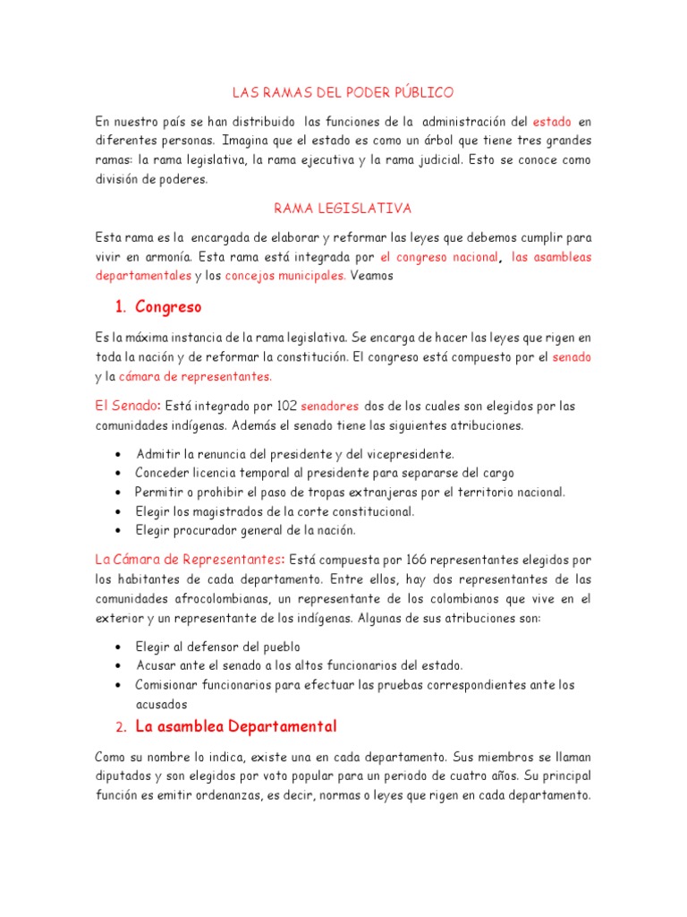 Las Ramas Del Poder Público 5° | PDF | Alcalde | Ley Pública
