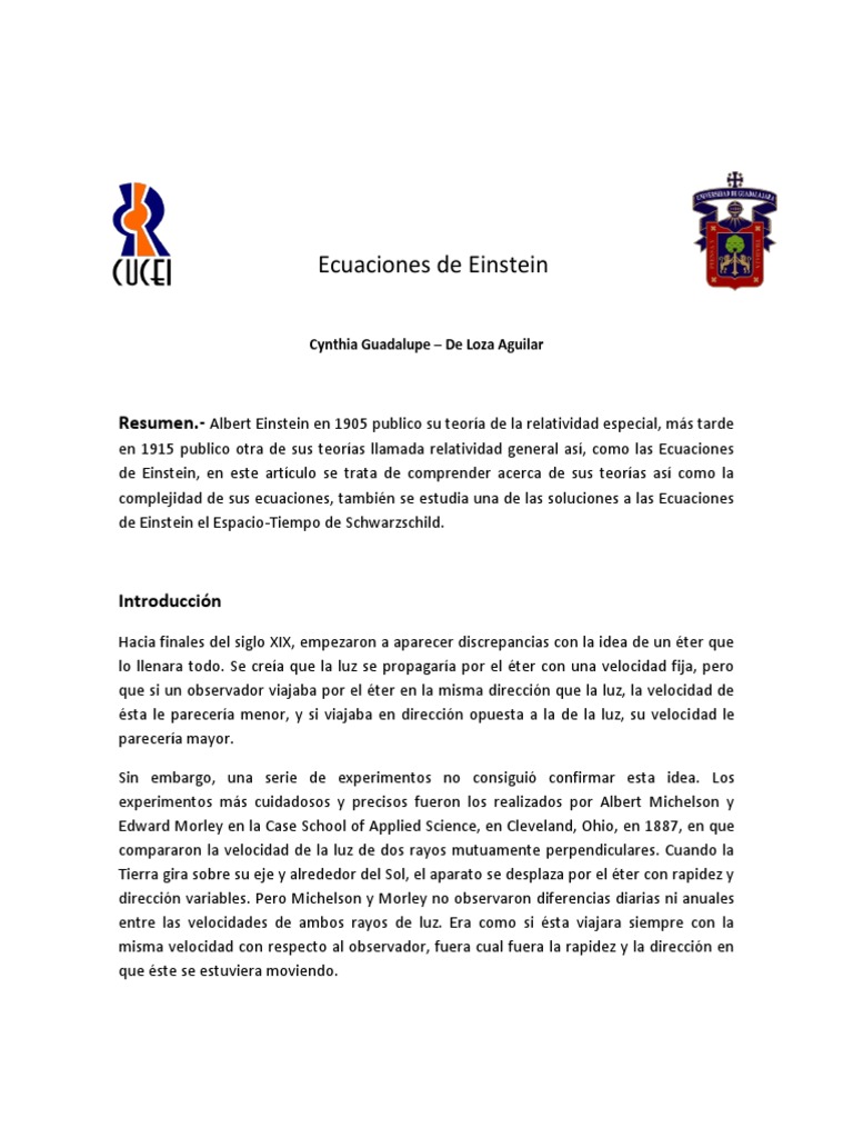 De Loza Aguilar Cynthia Guadalupe | PDF | Universo | Relatividad general