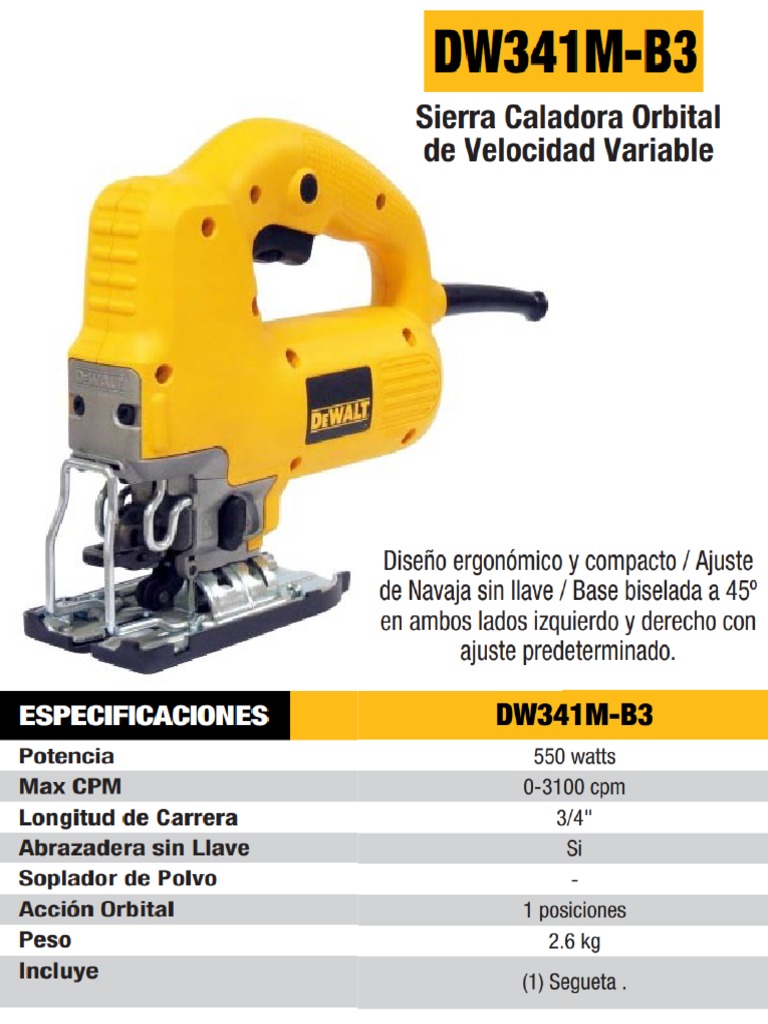 Caladora Dewalt DW341-B3 | PDF