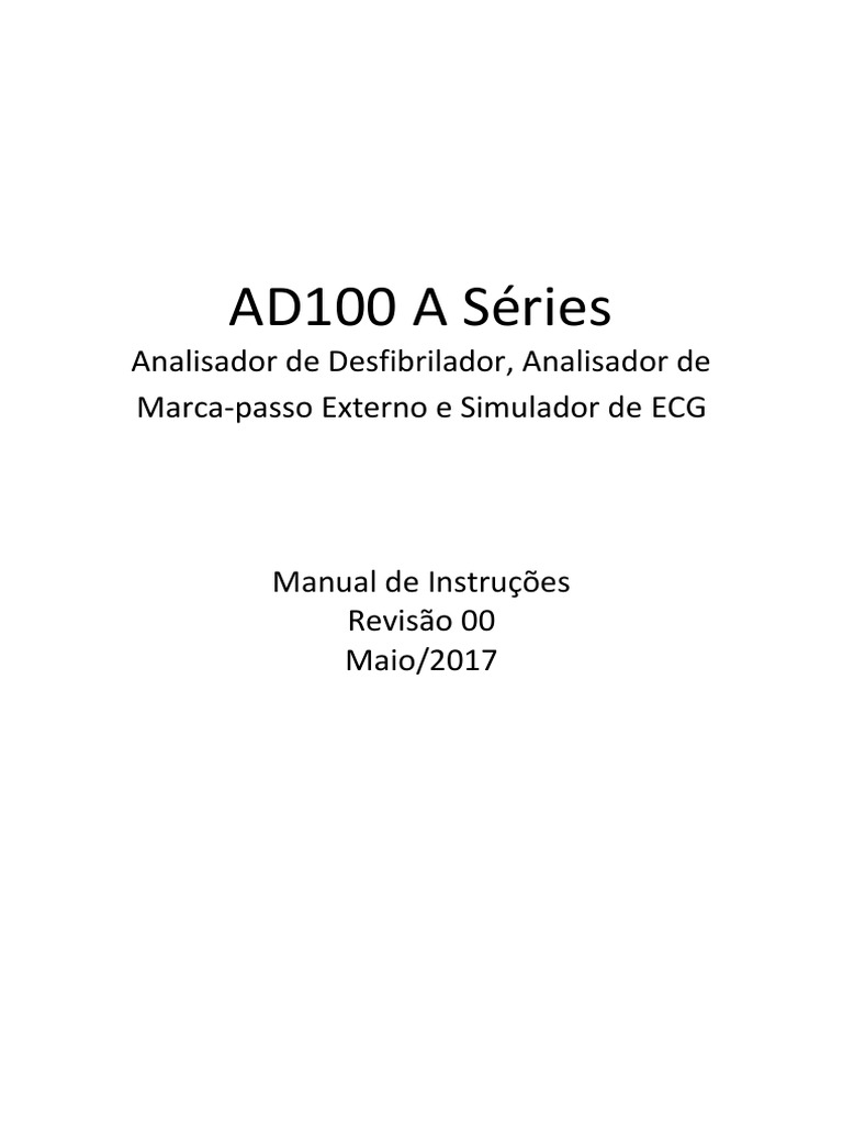 Manual de Instruções - Analisador AD100 A Séries | PDF | Tempo ...
