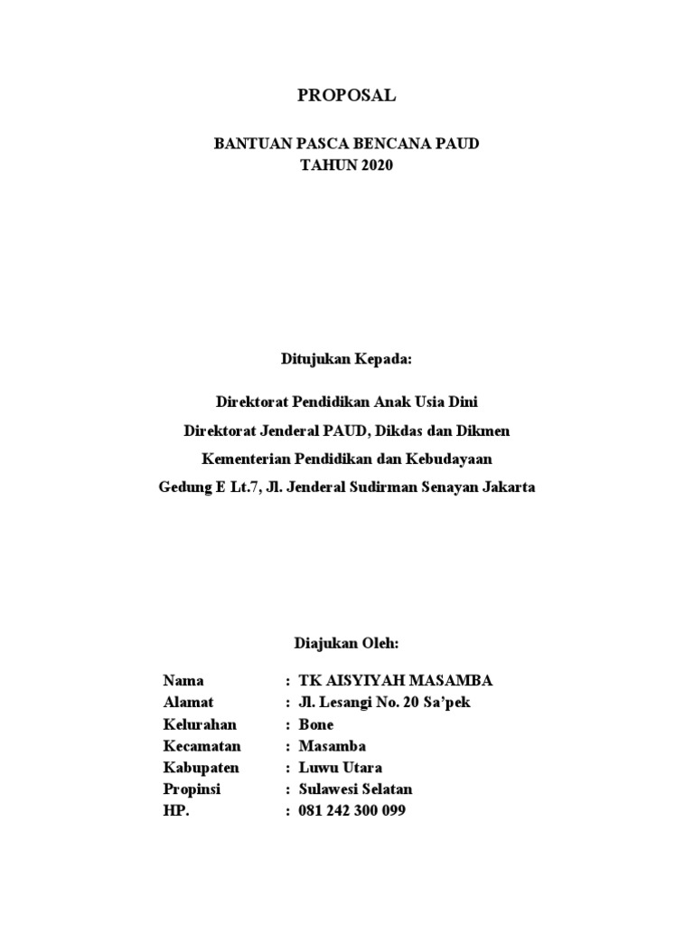 Sampul Proposal Bantuan Pasca Banjir | PDF