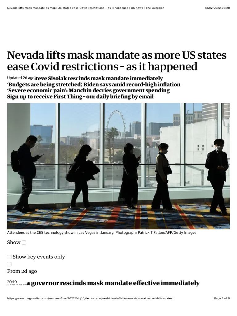 Nevada Lifts Mask Mandate As More US States Ease Covid Restrictions ...