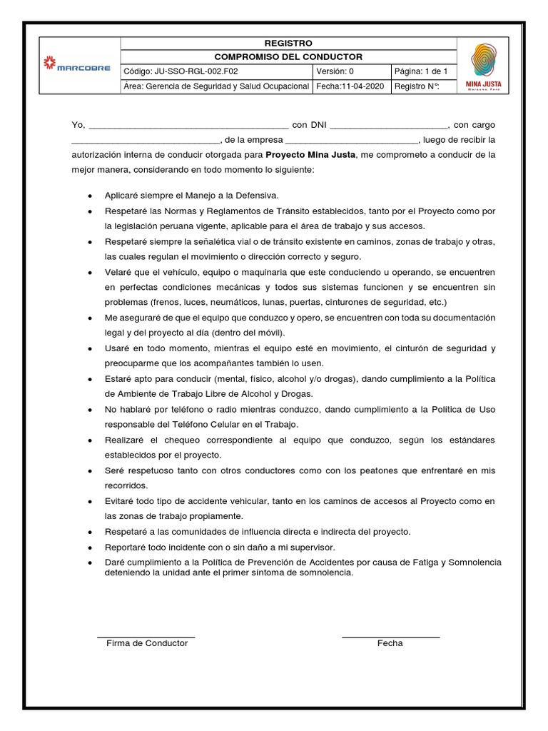 Modelo de Hoja de Compromiso | PDF | Teléfonos móviles | Seguridad y ...