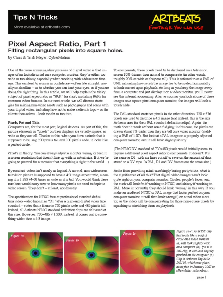 Pixel Aspect Ratio, Part 1 | PDF