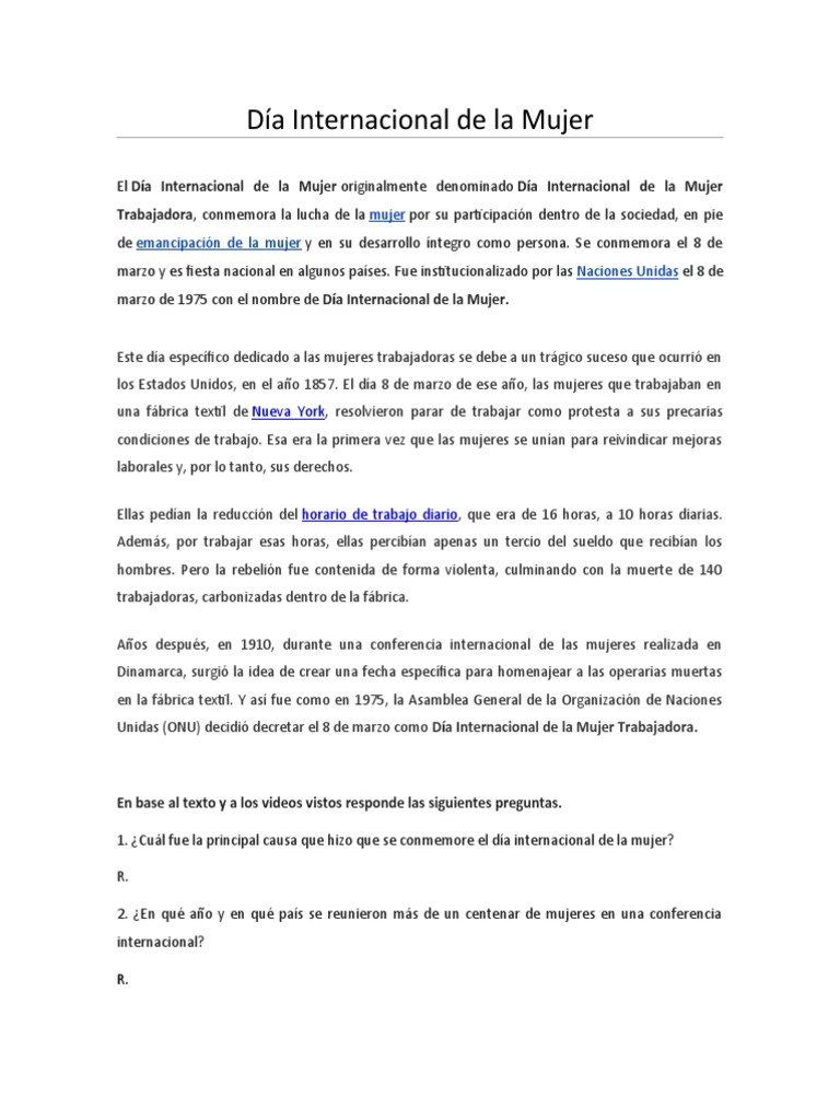 Día Internacional de La Mujer | PDF
