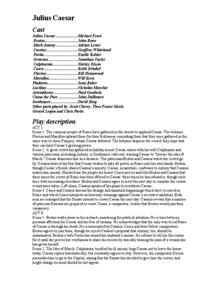 Shakespeare - Julius Caesar | PDF | Julius Caesar | Mark Antony
