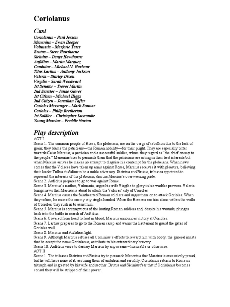 Shakespeare - Coriolanus | PDF | Classical Antiquity | Classical ...