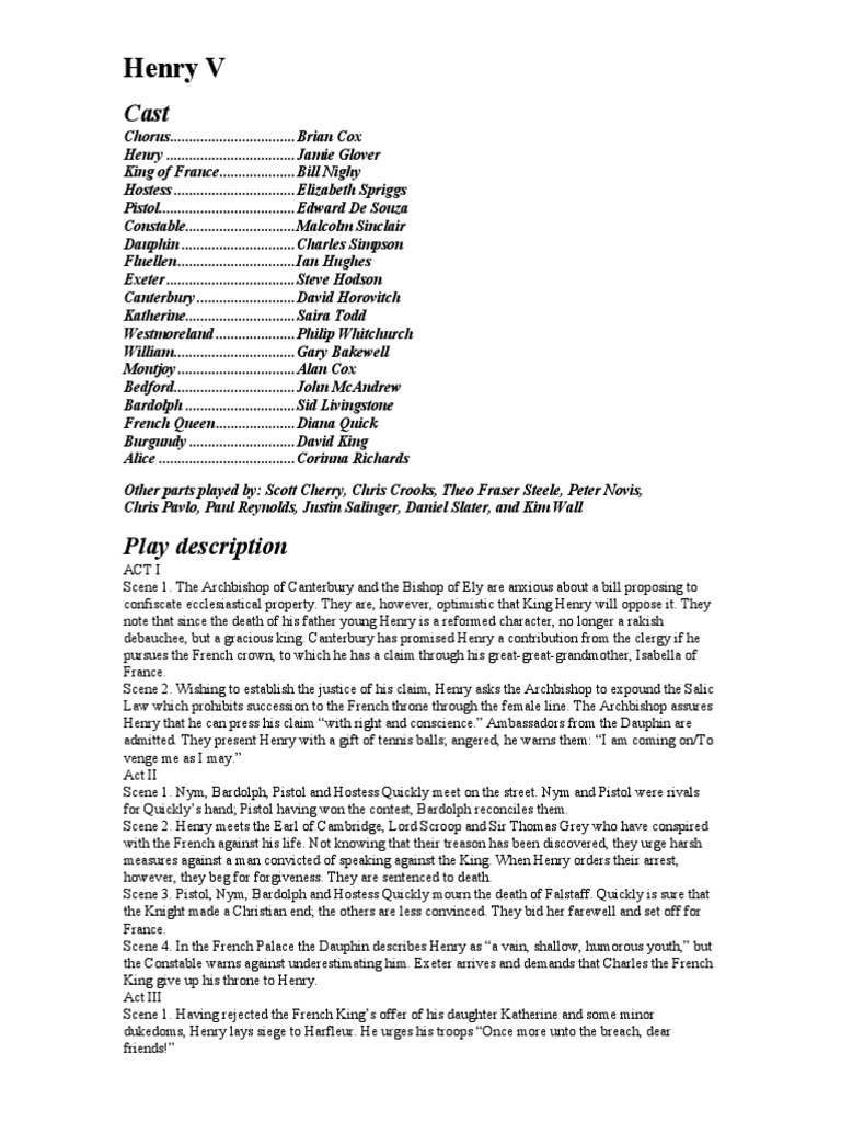 Shakespeare - Henry V | PDF | History
