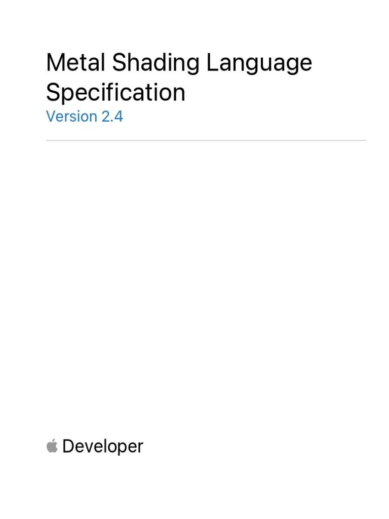 Metal Shading Language Specification | PDF | Shader | Mac Os