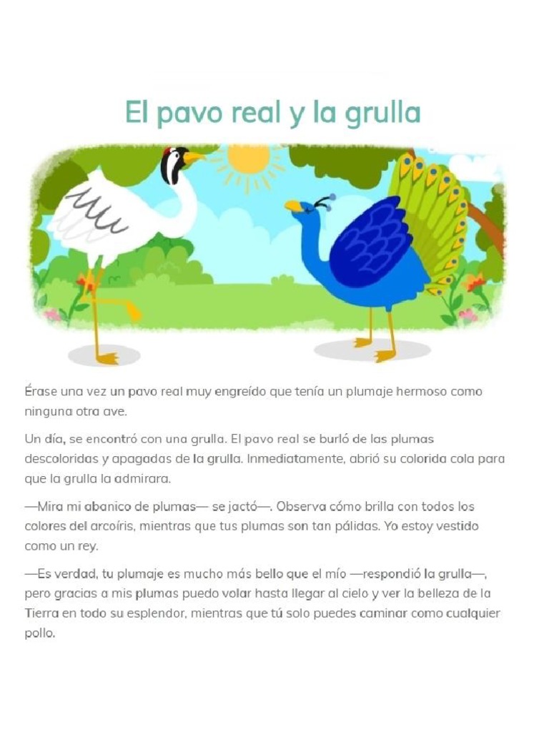 El Pavo Real y La Grulla | PDF