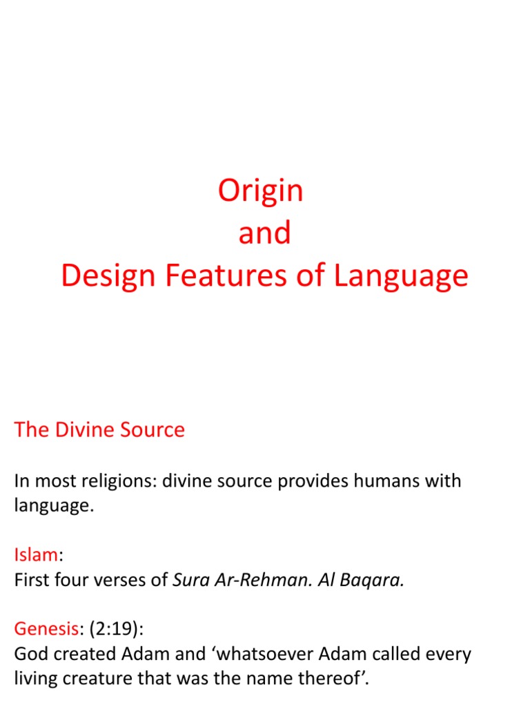 Design Features of Language | PDF | Communication | Speech