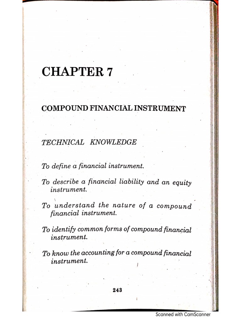 Compound Financial Instrument (VALIX) | PDF