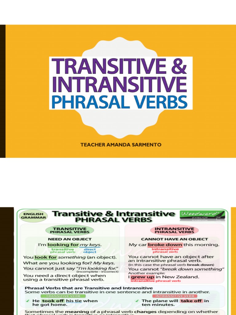 Transitive e Intransitive Verbs | PDF