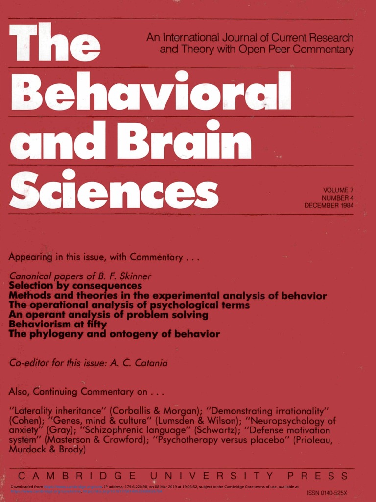 Canonical Papers of B F Skinner | PDF | Behaviorism | Psychology