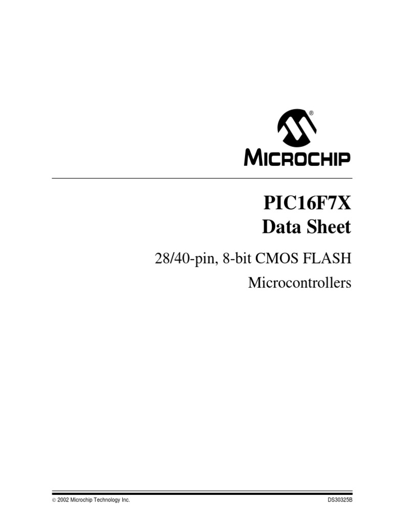 Ficha Técnica Microchip PIC16F77 | PDF | Microcontroller | Central ...