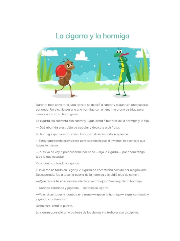 La Cigarra y La Hormiga | PDF